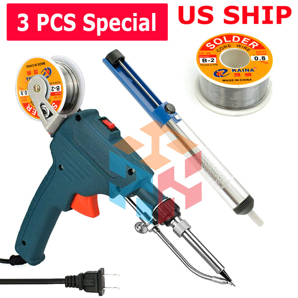 Auto Electric Soldering Iron Gun With FLUX 2% Solder Wire Tin wire 50g ...