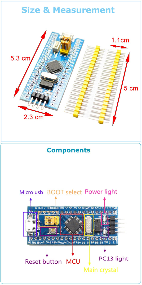 Купить Программы Unbranded/Generic STM32F103C8T6 ARM STM32 Minimum System Development Board ...