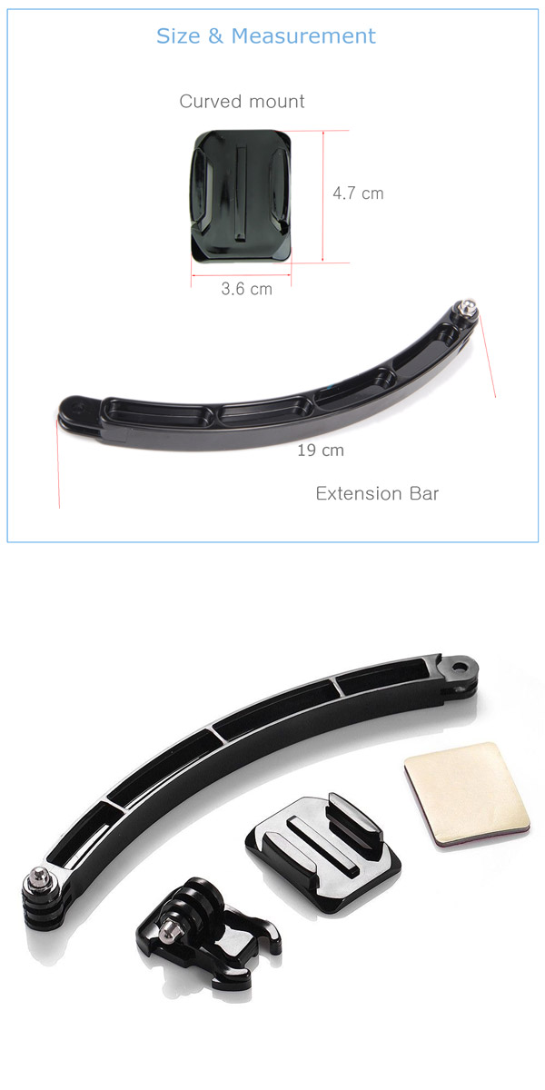 Helmet Extension Self Arm Mount Holder For Gopro Hero 7 6 5 4 3 Camera ...
