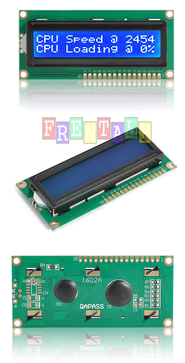 LCD 1602 Blue screen with backlight display 1602A 5v module for arduino ...