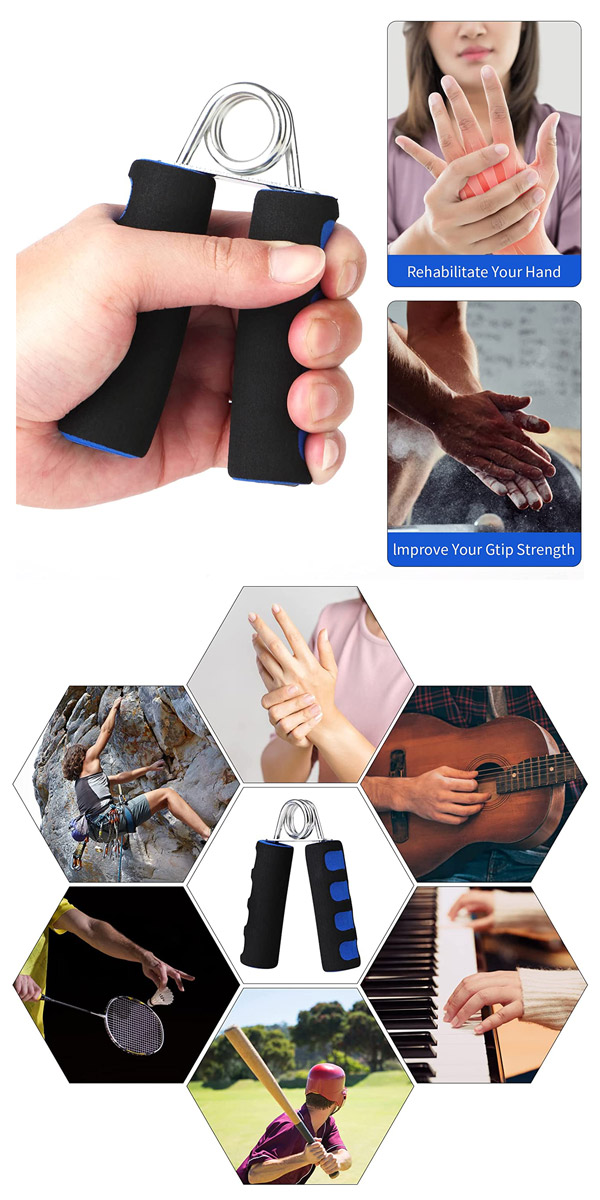 Frentaly 2X Foam Hand Grippers Grip Forearm Heavy Strength Grips Arm ...