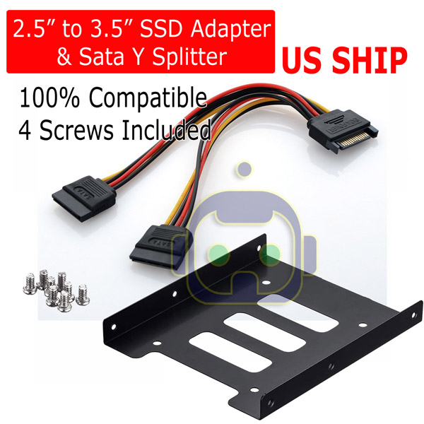 2.5 to 3.5 Mounting Adapter Bracket SSD Includes Screws & SATA Cable ...